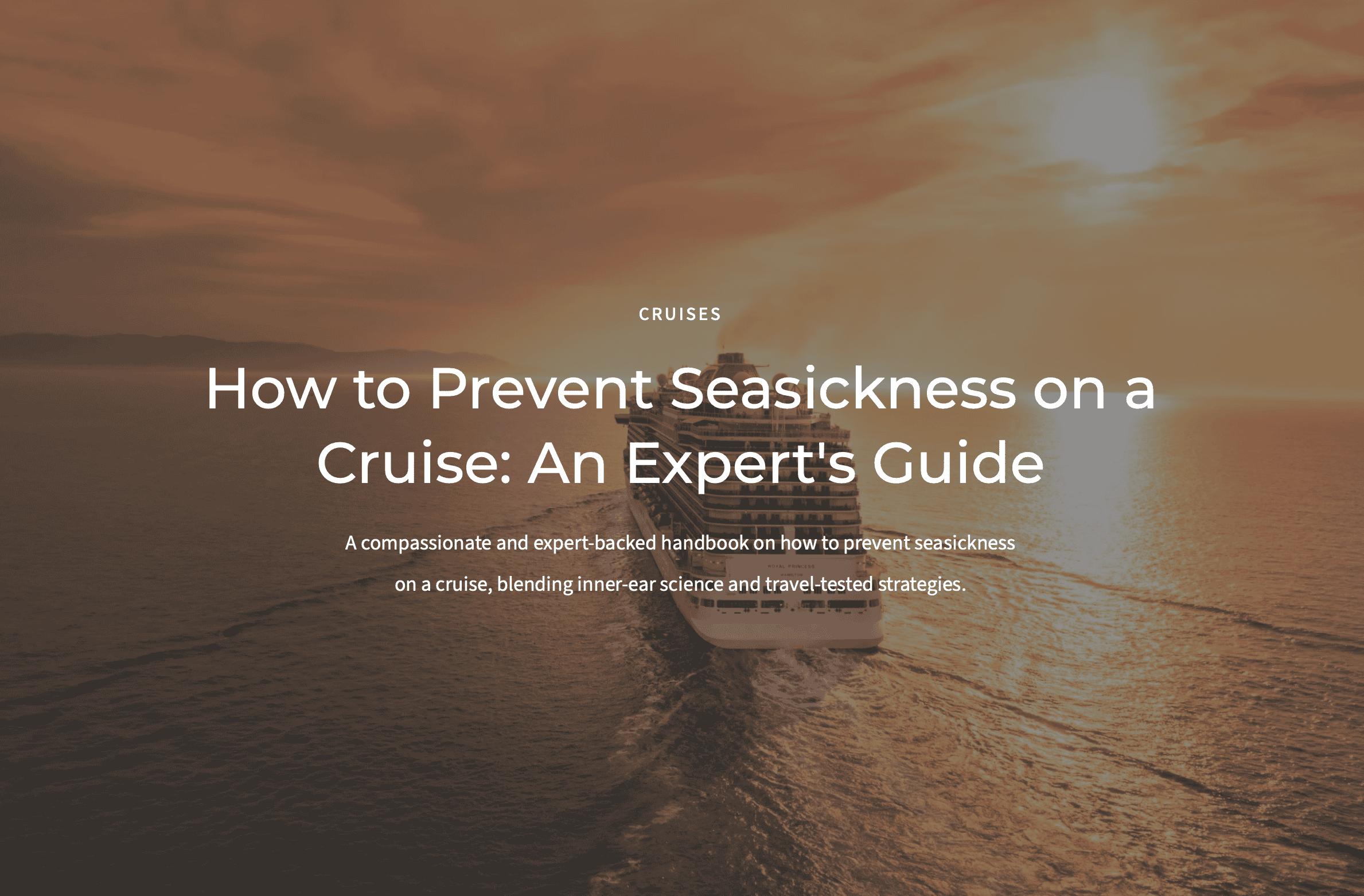 How to Prevent Seasickness on a Cruise: An Expert’s Guide - THE TRAVEL TRIO